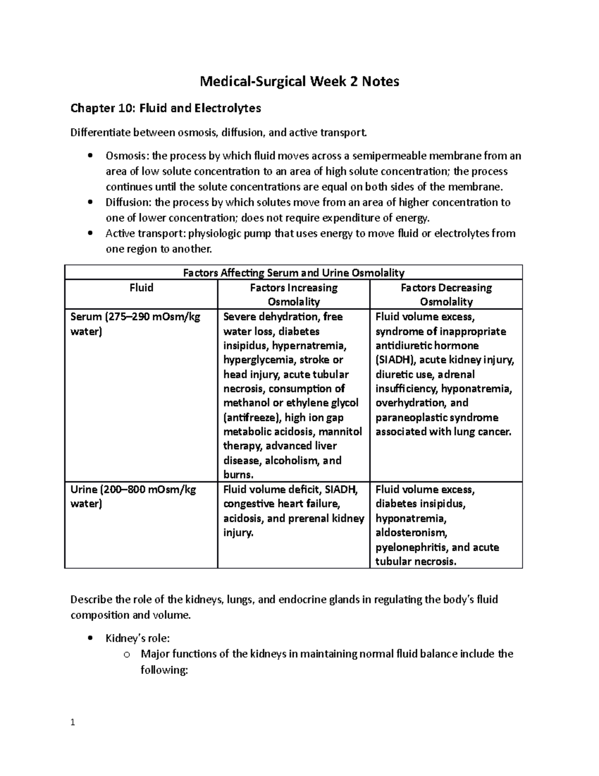 Medical-Surgical Week 2 Notes - Medical-Surgical Week 2 Notes Chapter ...