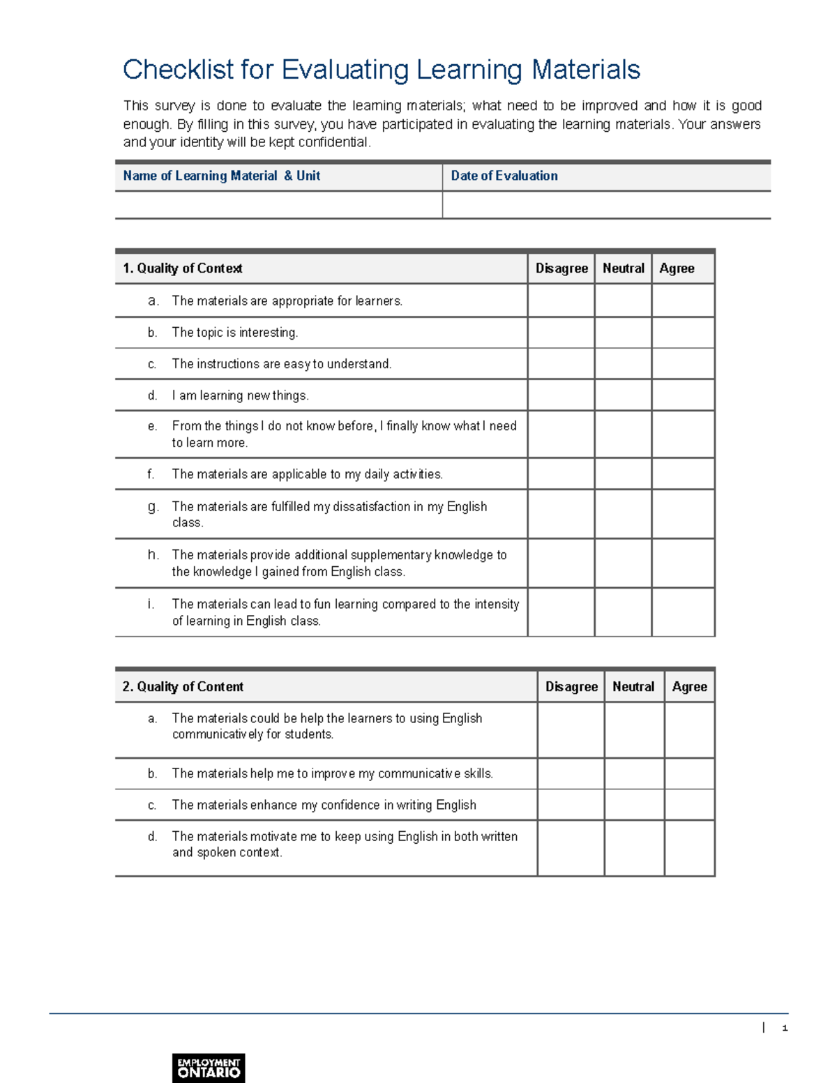 28137 71898 1 SP - Not available - | 1 Checklist for Evaluating ...