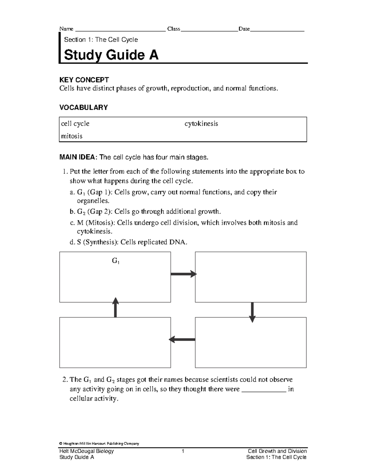 Unit 5 - © Houghton Mifflin Harcourt Publishing Company Section 1: The ...