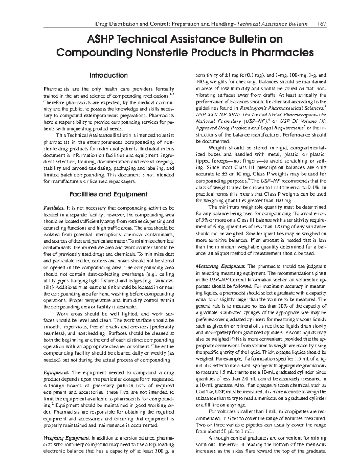 Technical assistance bulletins compounding nonsterile products ...