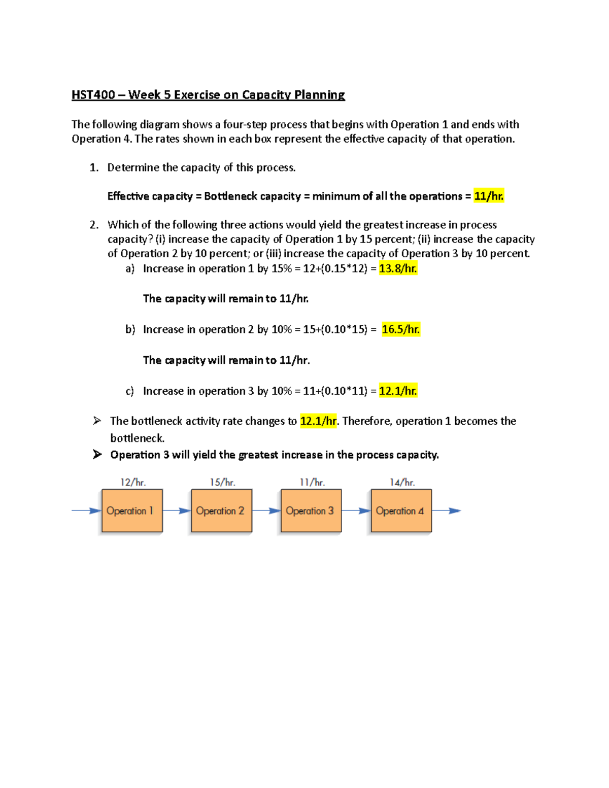 Week 5 Exercise (Capacity Planning) - HST400 – Week 5 Exercise on Capacity Planning The ...