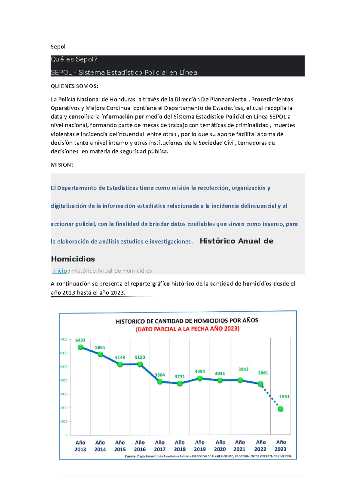 Sepol - Sepol Qué es Sepol? SEPOL - Sistema Estadístico Policial en ...