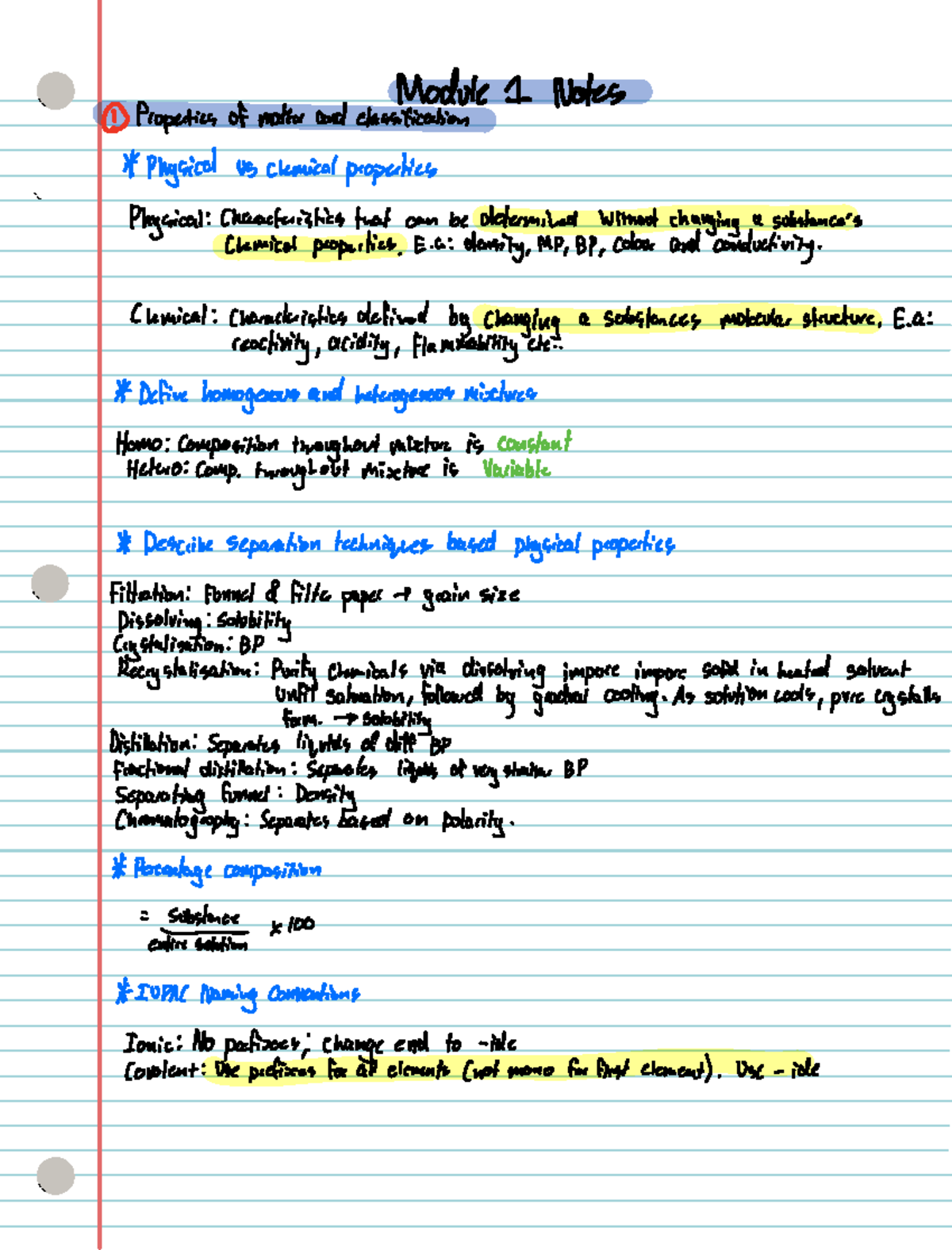 Chem study notes - Summary of all year 11 content for Chemistry Prelims ...