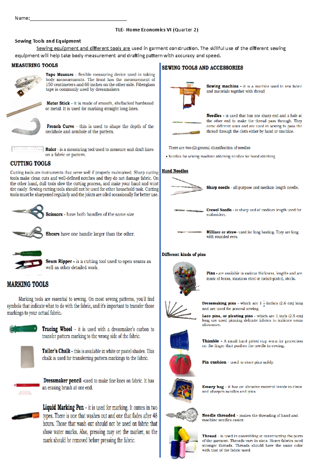 S TUDY Materials HE - TLE NOTES 5 - Name ...