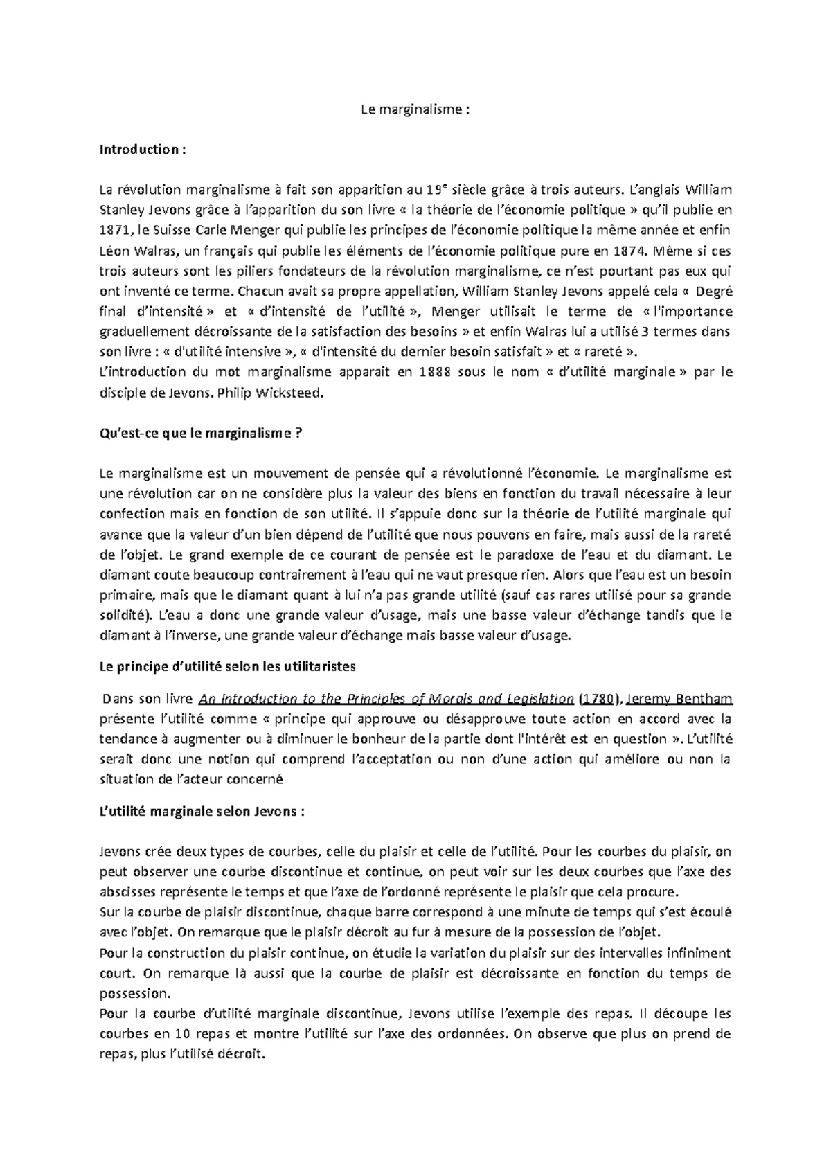 Le marginalisme - William Stanley Jevons du son livre la de politique ...