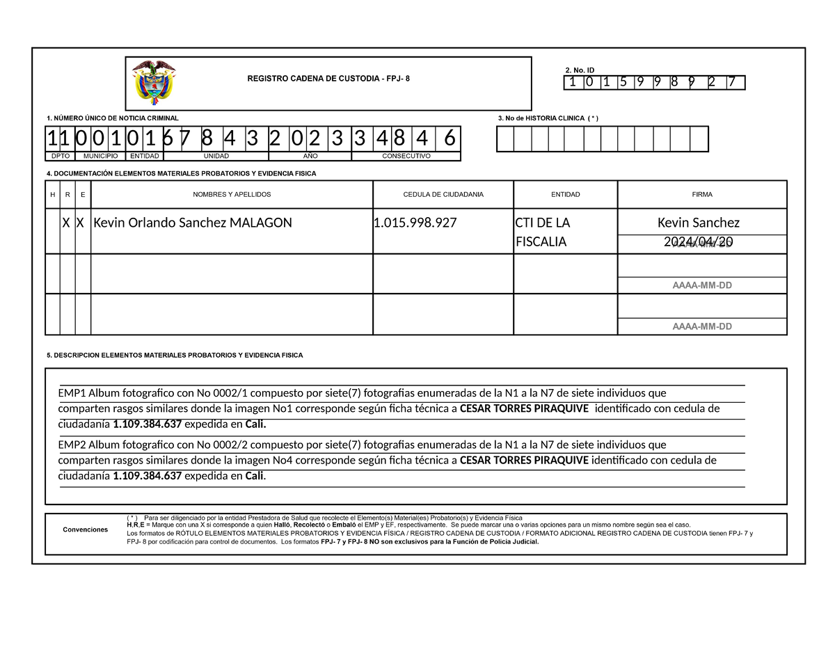 FPJ8 - 11 0 0 1 0 1 6 7 8 4 3 2 0 2 3 3 4 8 4 6 1 0 1 5 9 9 8 9 2 7 X X ...