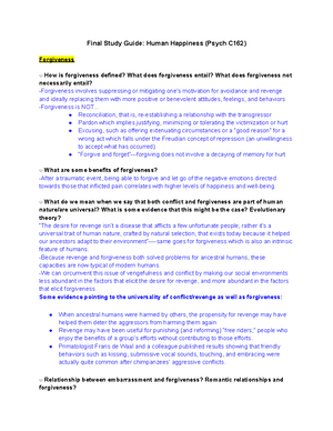 Final Exam Study Guide - Final Version - Human Happiness Study Guide ...