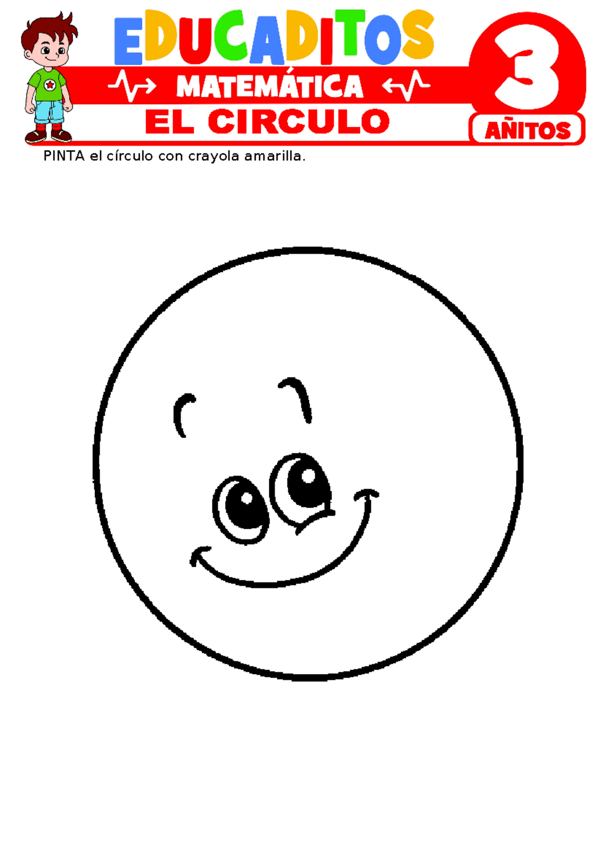 El Circulo para Ninos de 3 anos - MATEMÁTICA - PINTA el círculo con ...