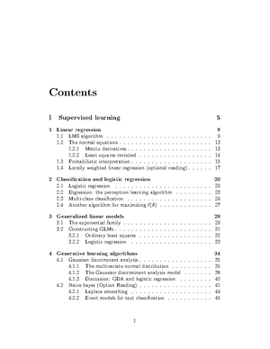 Cs229-notes 1 - Machine learning by andrew - CS229 Lecture notes Andrew ...