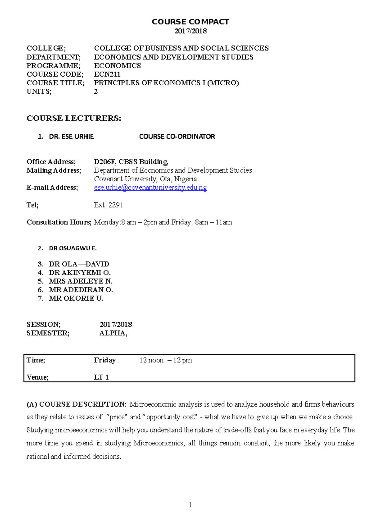ECN211 Course Compact - Engineering Notes - COURSE COMPACT 2017 ...