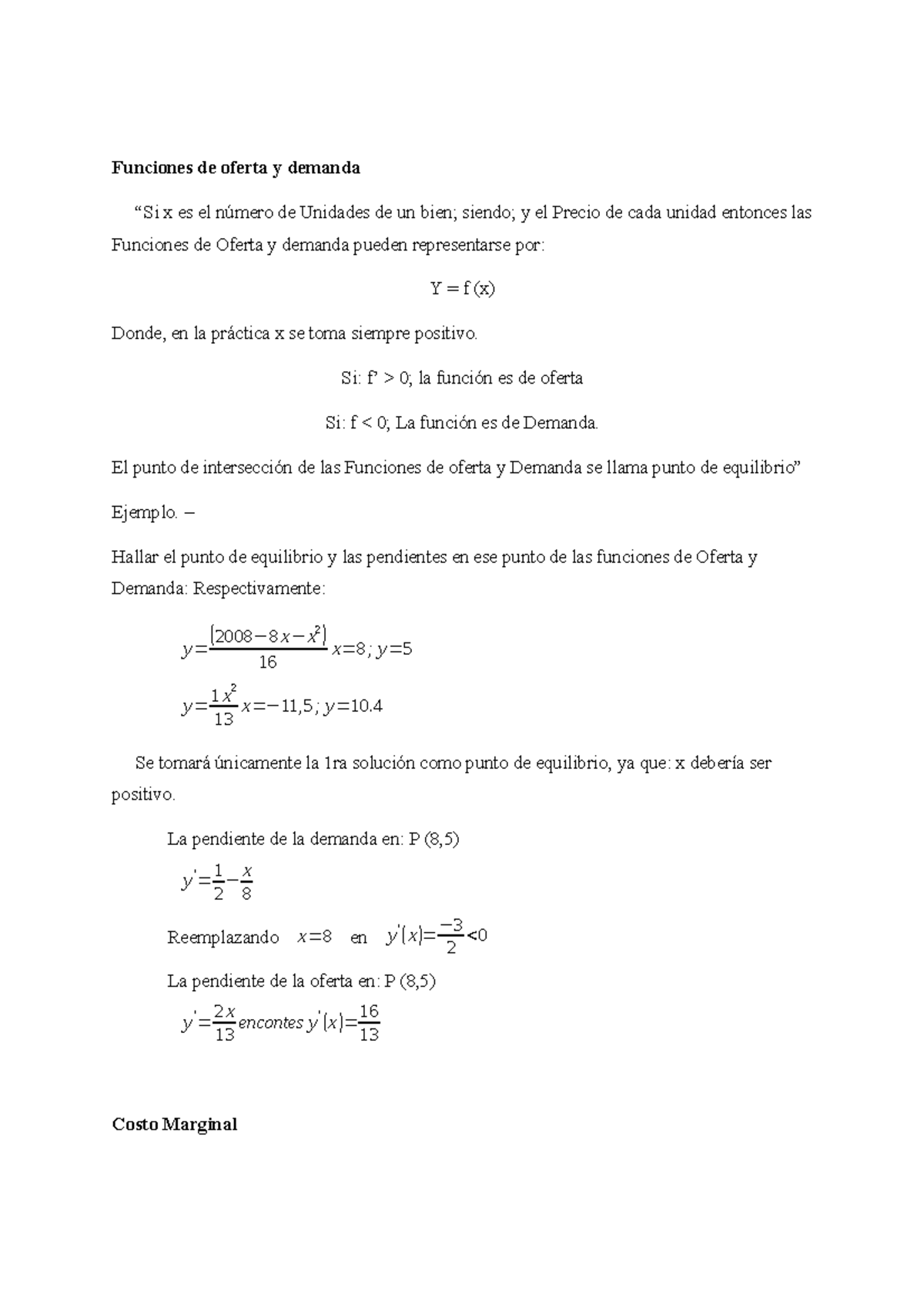 Derivadas en relación con economía (Aplicación de las derivadas ...
