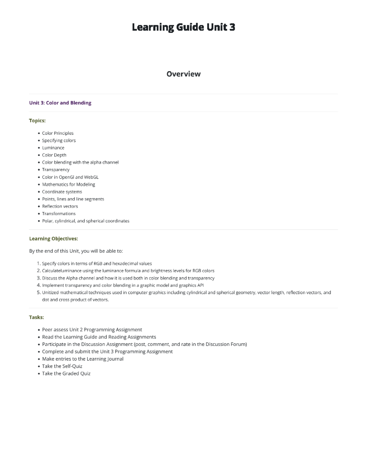 Learning Guide Unit 3 - CS 4406 - Studocu