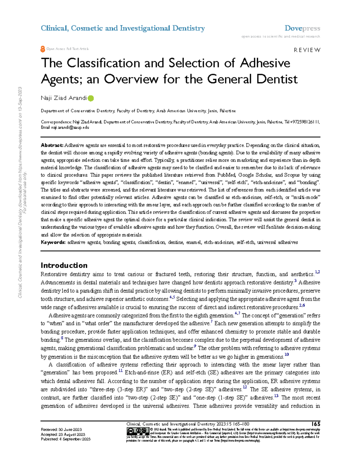 Ccide 425024 the classification and selection of adhesive agents an ...