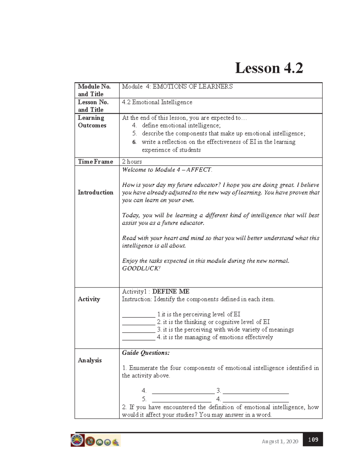 Module - 14 2021 Notes - Engineering Facilitating Learner Centered ...