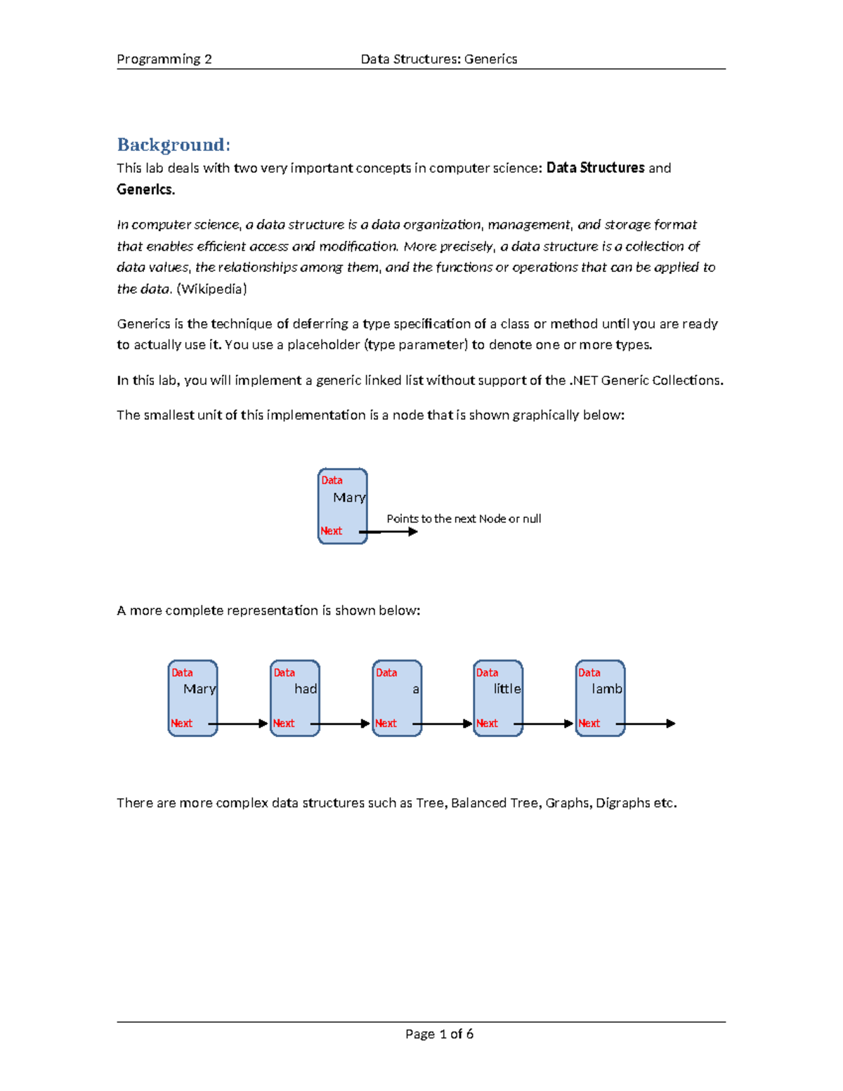Lab 12 Generics - rrrrrrrrrrrrrrrr - Background: This lab deals with ...