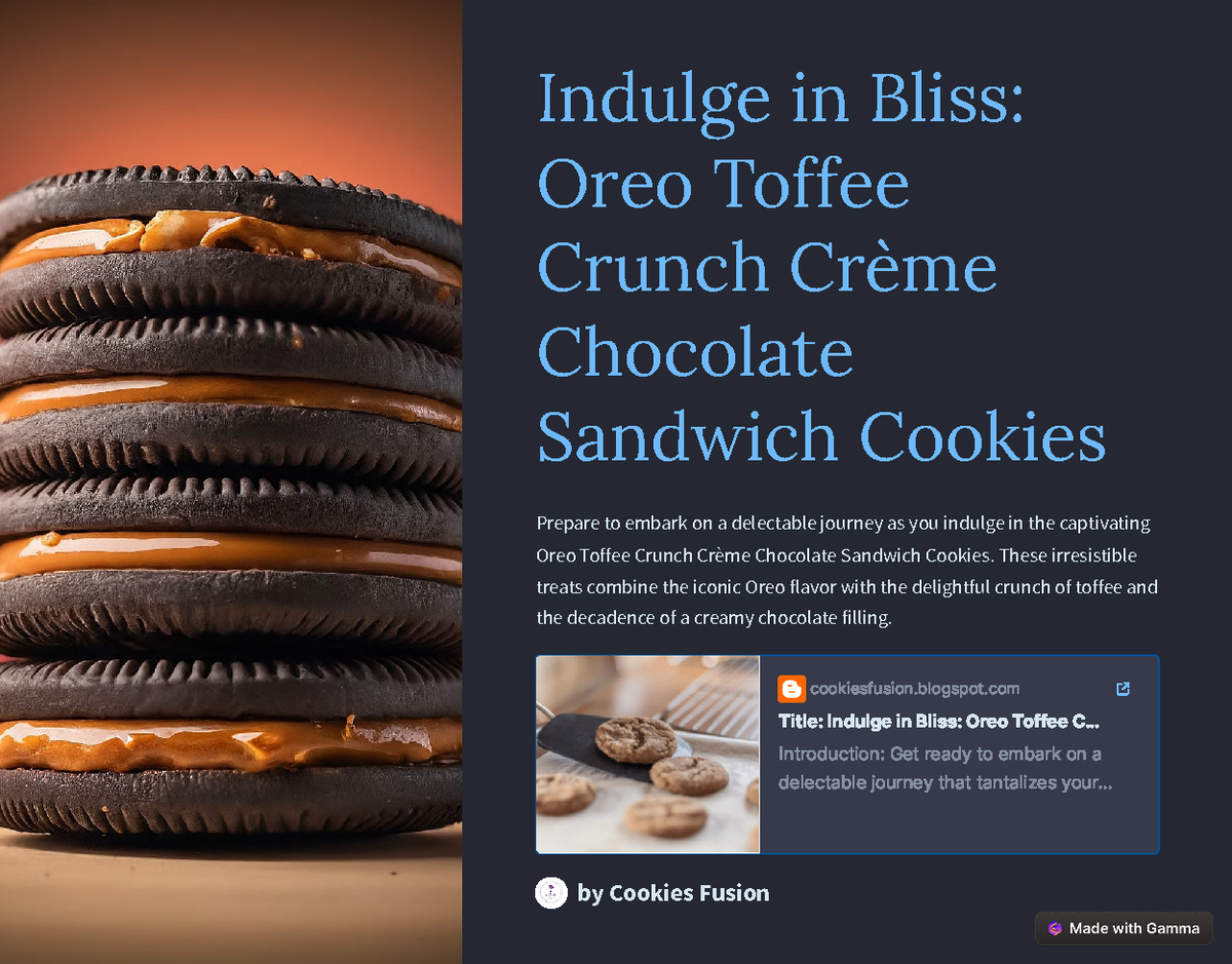 User Oreo-Toffee-Crunch-Creme-Chocolate-Sandwich-Cookies - Indulge in ...