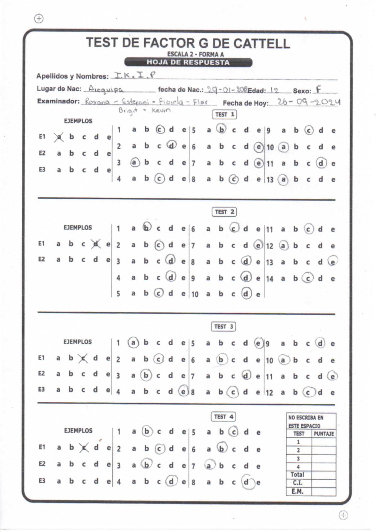 Doc027 - apuntes - + TEST DE FACTOR G DE CATTELL ESCALA 2 - FORMA A ...