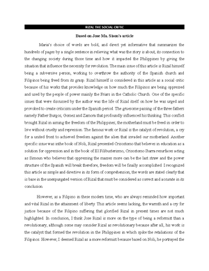 Rizal - Lesson 3: Rizal as a Symbol - Lesson 3 Rizal as a Symbol Lesson ...