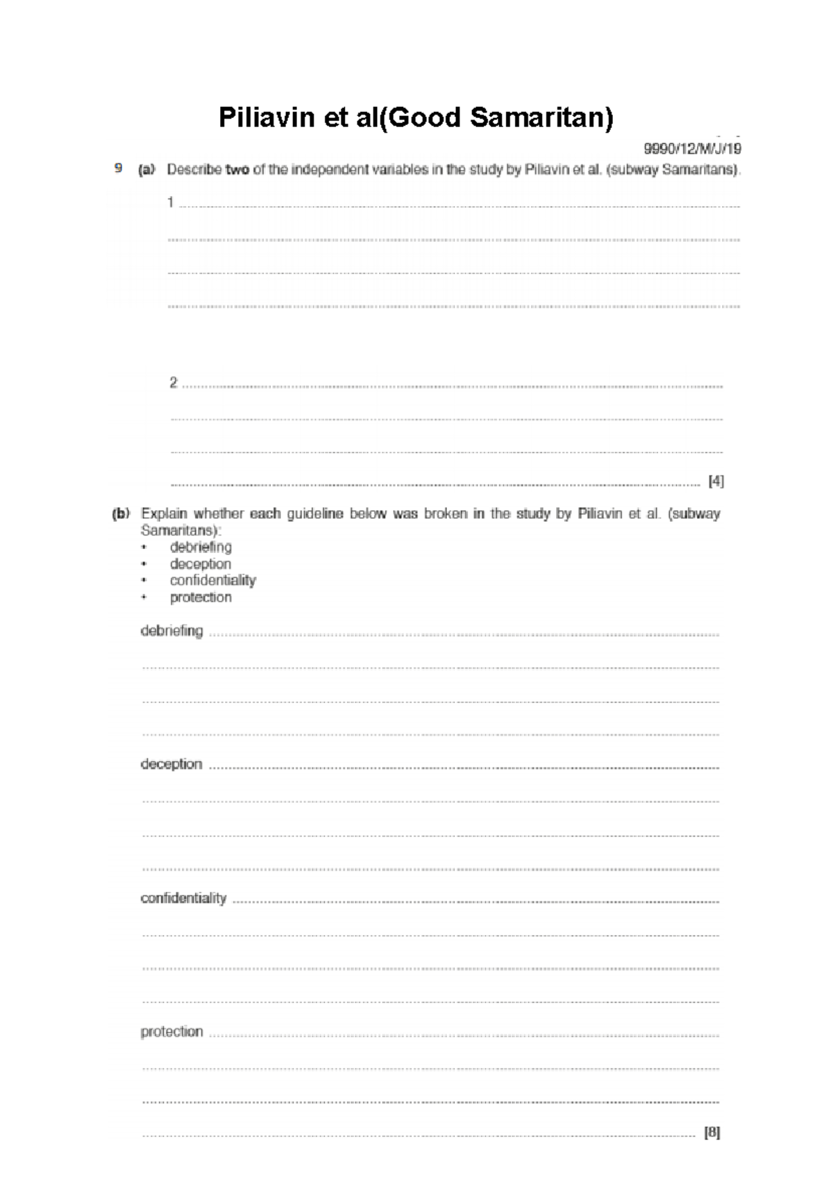 Piliavin Quiz - Piliavin et al(Good Samaritan) - Studocu