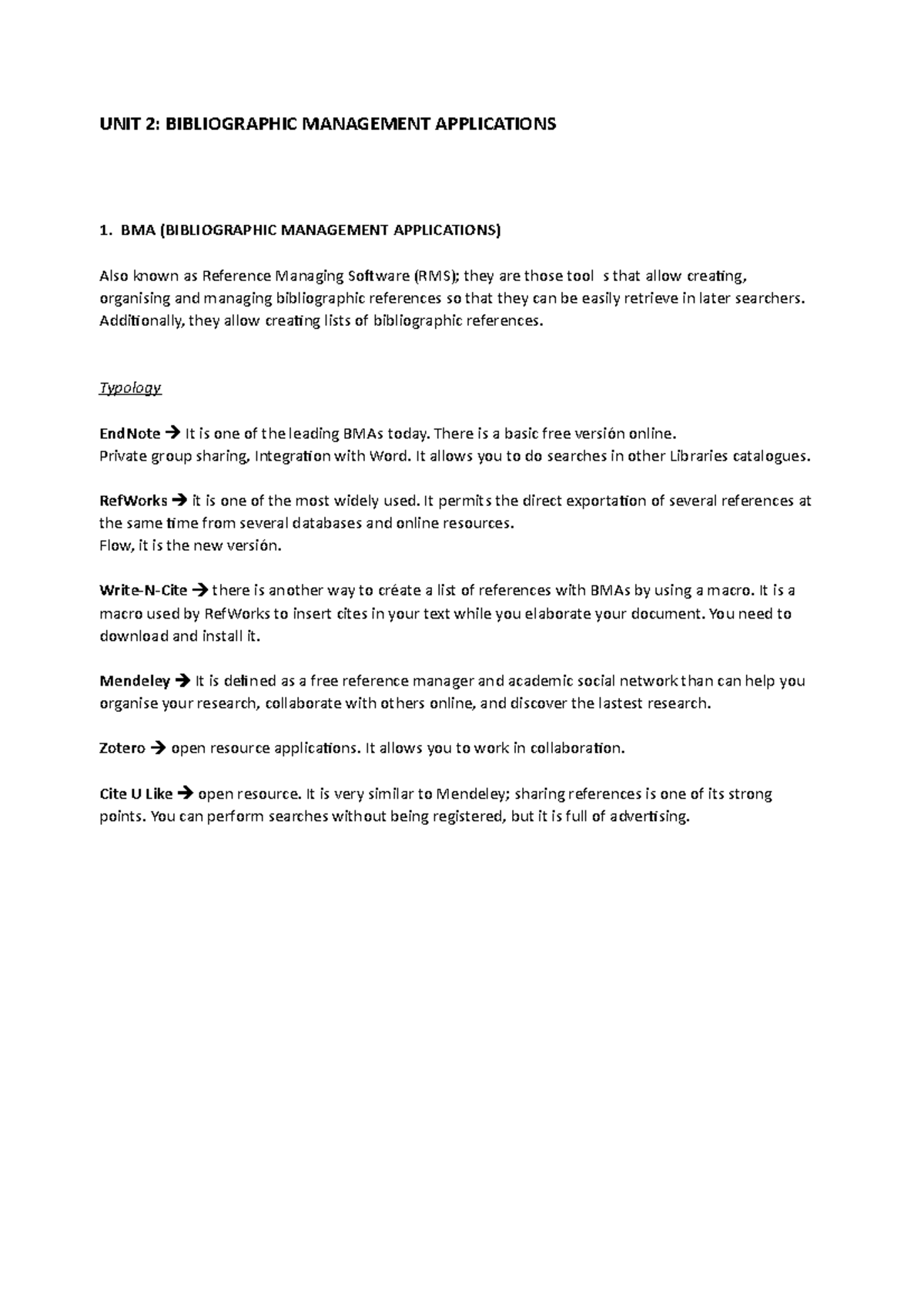 UNIT 2 - Bibliographic Management Applications - UNIT 2: BIBLIOGRAPHIC ...