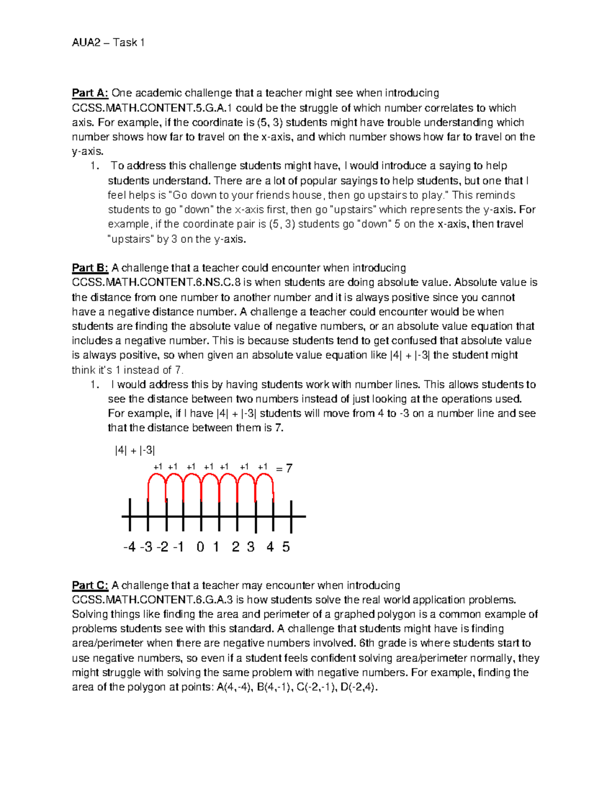 AUA2 - Task 1 - AUA2 - Task 1 - AUA2 – Task 1 Part A: One academic ...