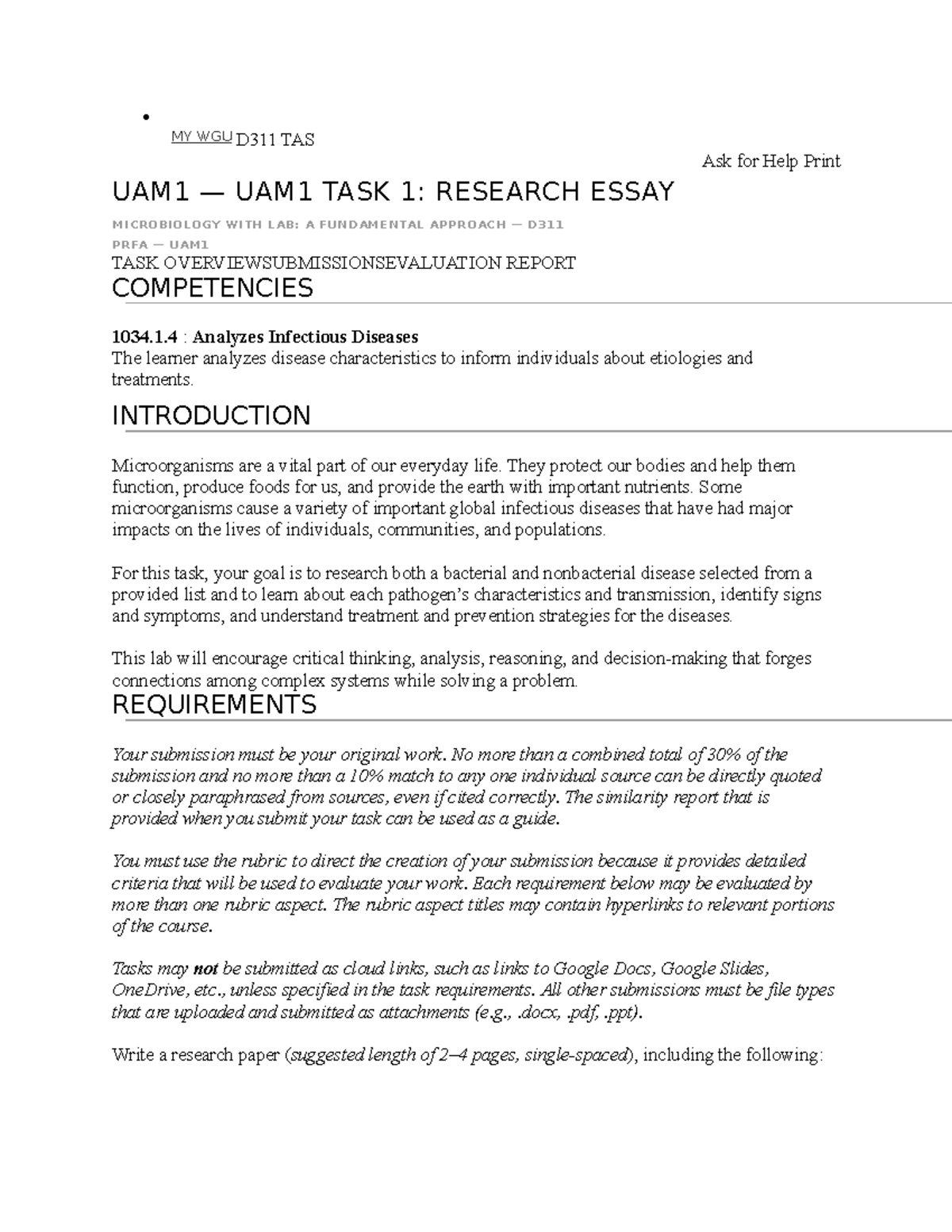 MY WGU D311 TASK 1 - ESSAY QUESTIONS - MY WGU D311 TAS Ask for Help ...