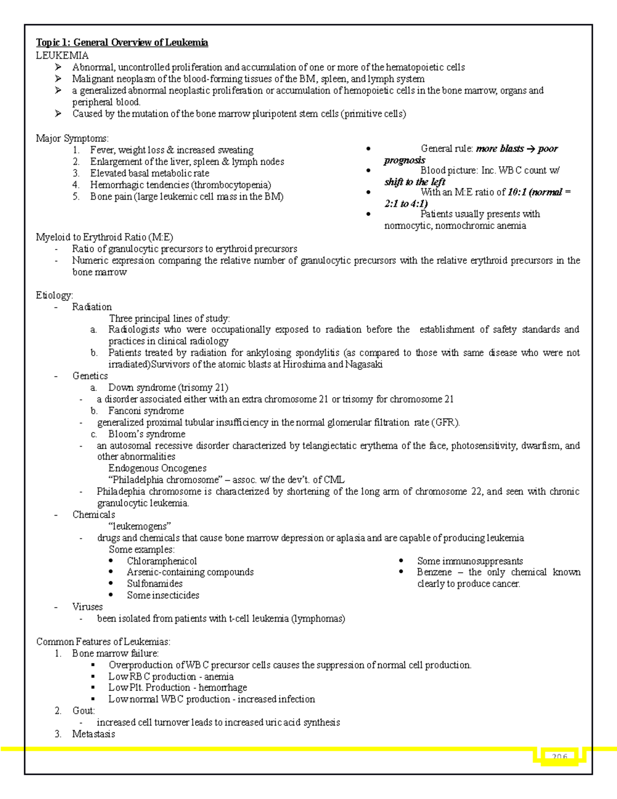 6. Topic 1 - hem - Topic 1: General Overview of Leukemia LEUKEMIA ...