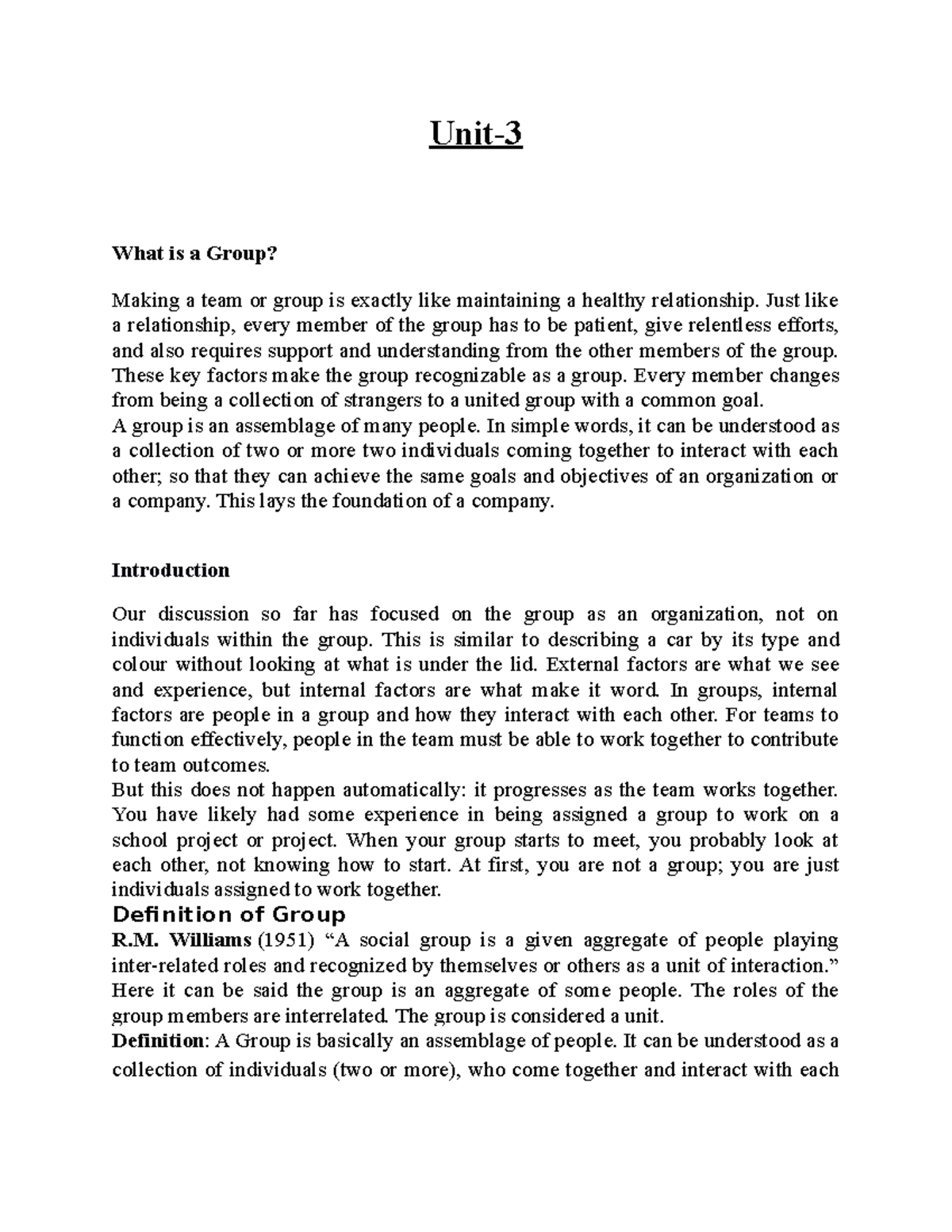 Unit 3 Group Unit What Is A Group Making A Team Or Group Is Exactly