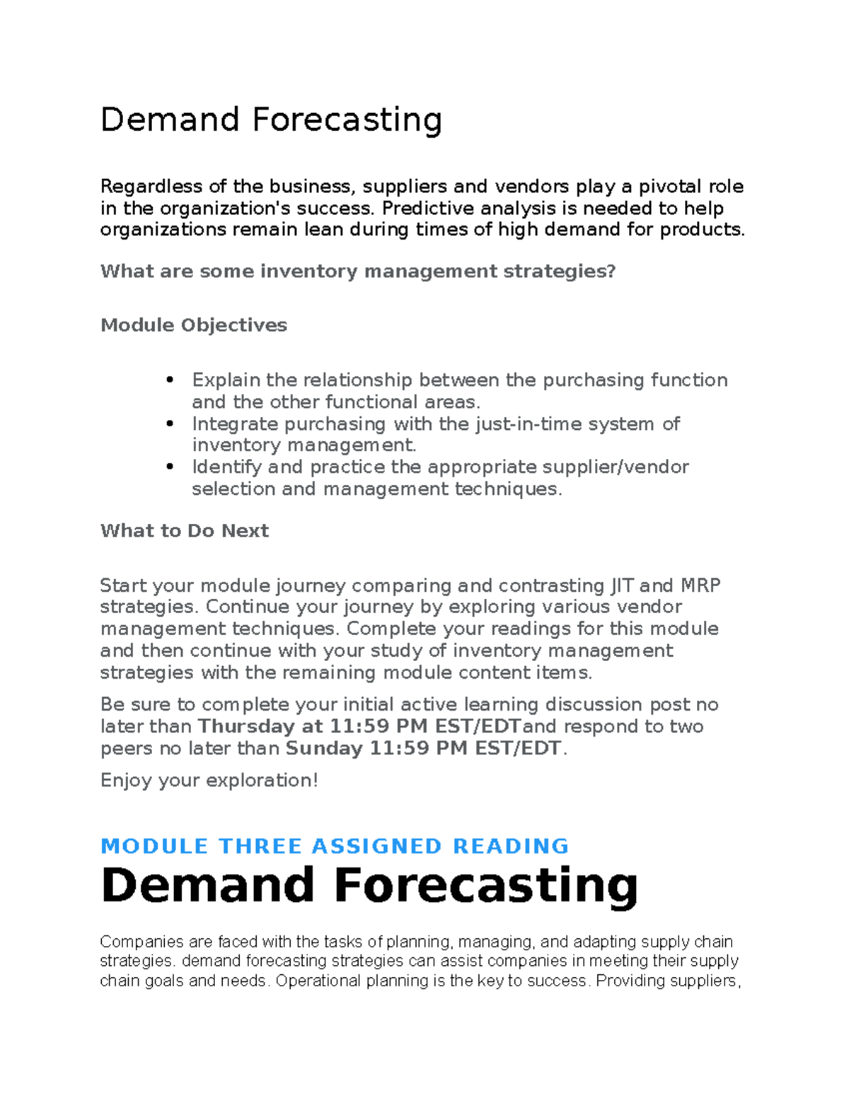 Mod Notes - Demand Forecasting Regardless of the business, suppliers ...