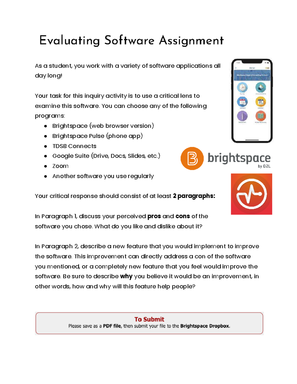 10 U1 A4 Evaluating Software Assignment - Evaluating Software ...