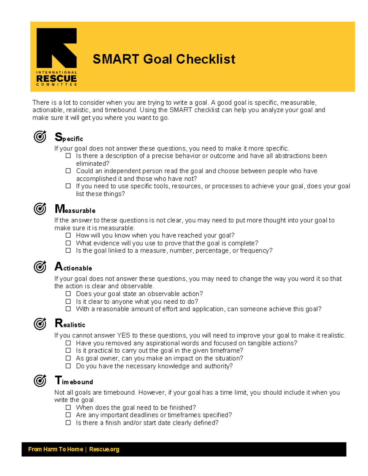 Smart Checklist - lkHCR - Safe distributions (Reducing Protection Risks ...