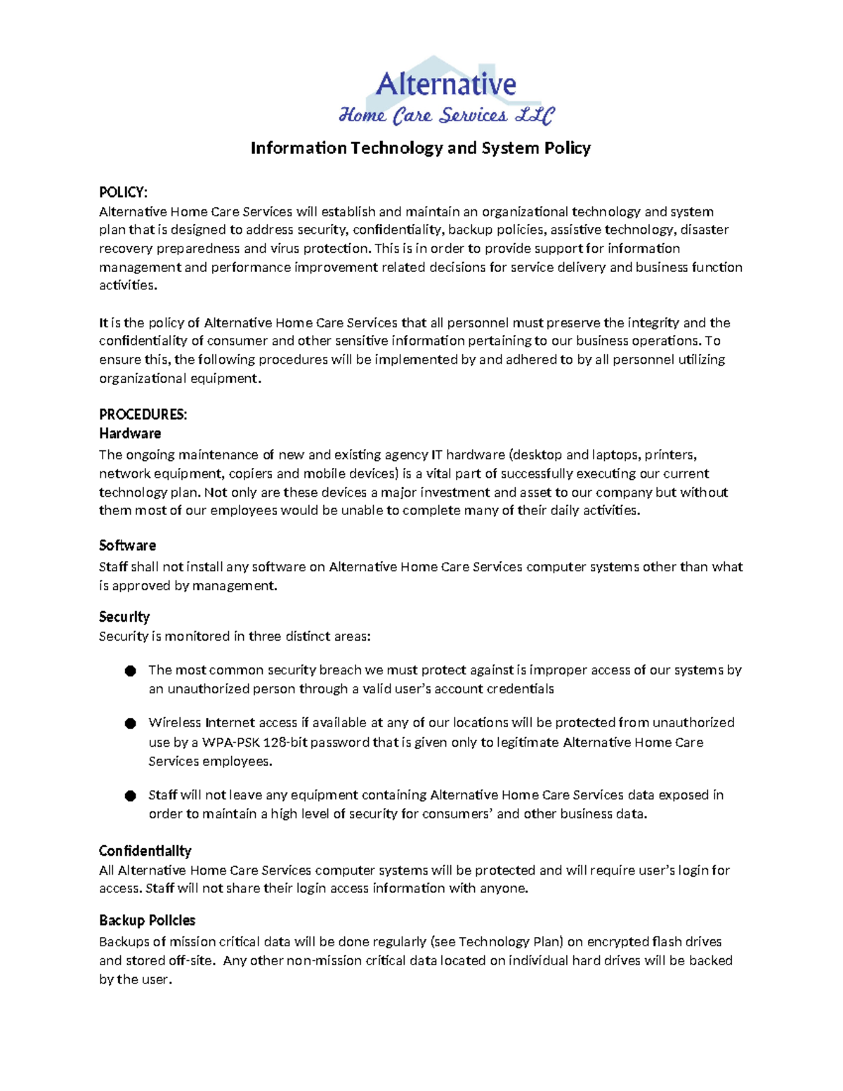 1.J.3 Information Technology Policy - Alternative - Information ...