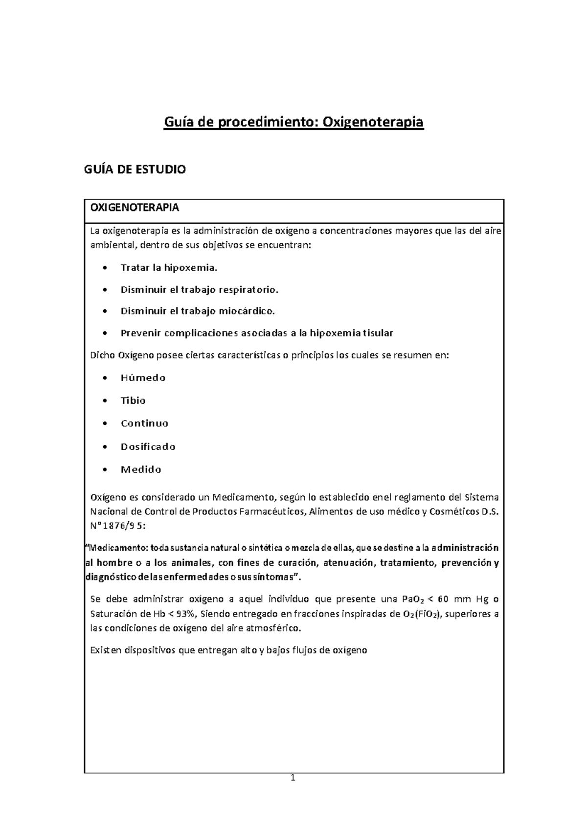 Guia Oxigenoterapia - Guía de procedimiento: Oxigenoterapia GUÍA DE ...
