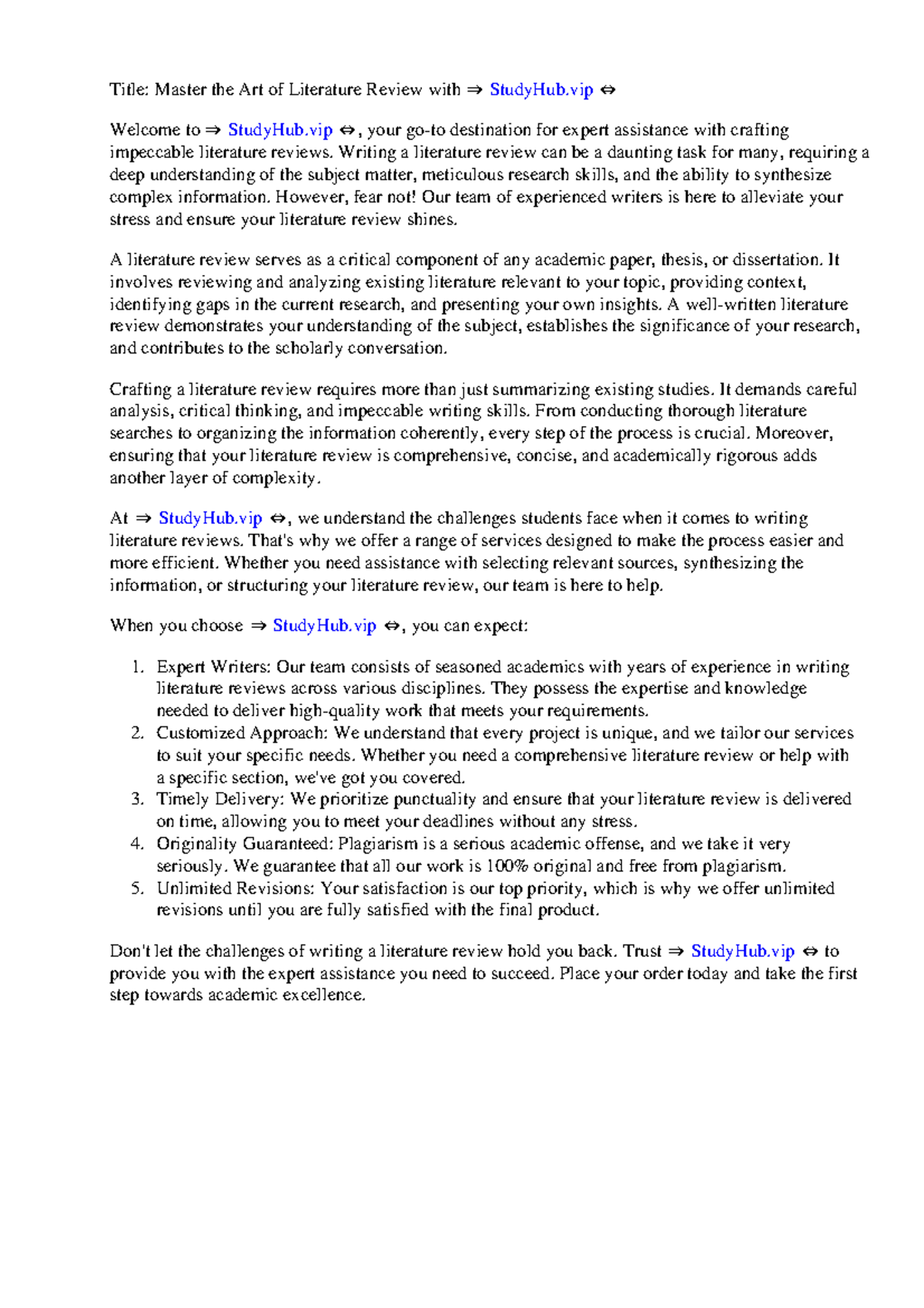 Literature Review With Abstract Example - Title: Master the Art of ...