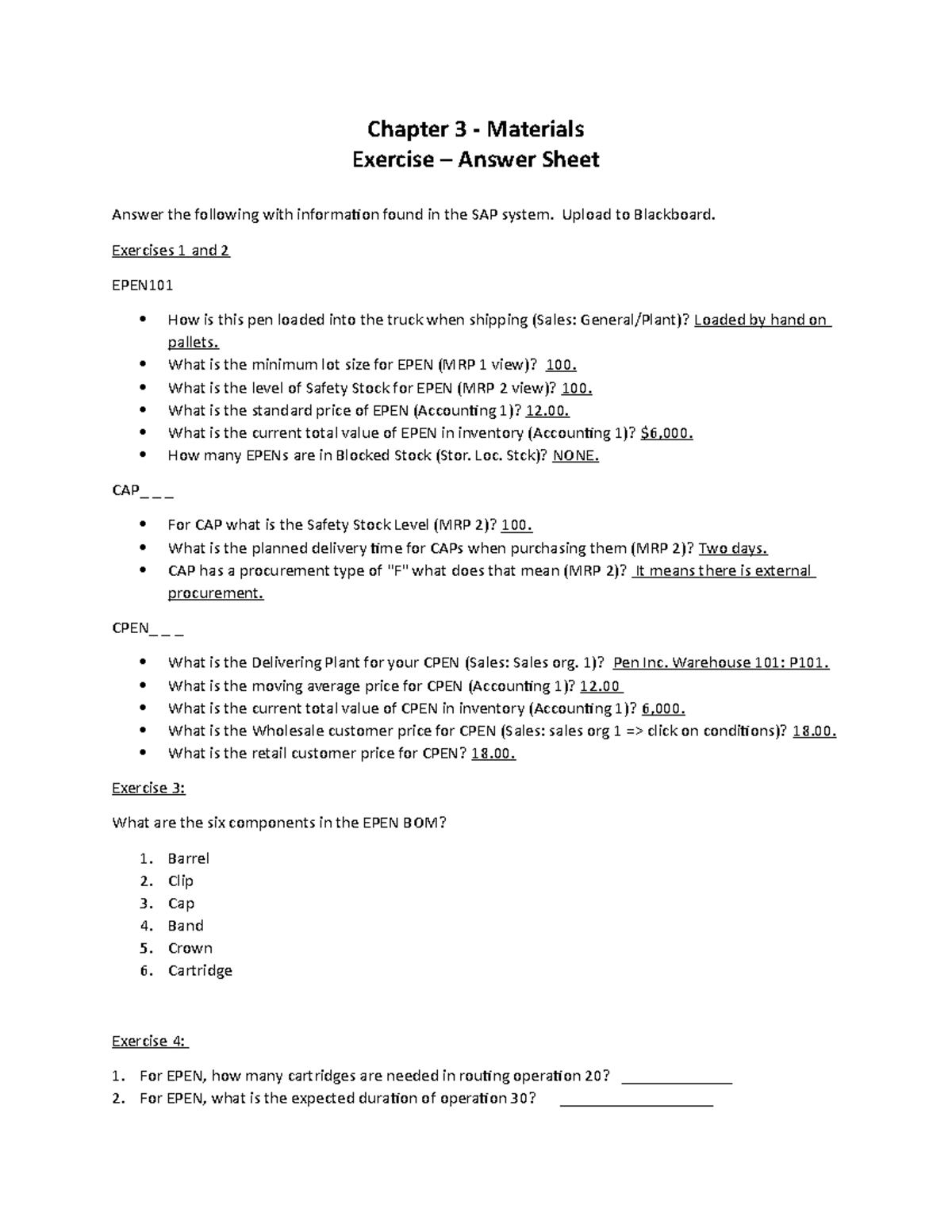 Chapter 3 - MM Answer Sheet - Chapter 3 - Materials Exercise – Answer ...