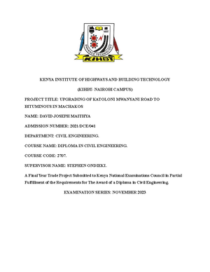 GBC Module III notes - DIPLOMA IN building technology GENERAL BUILDING ...