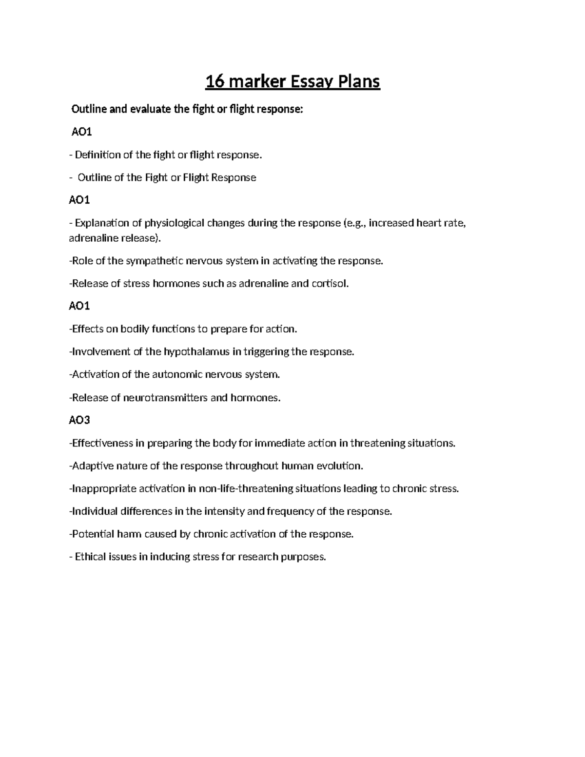 Gender 16 marker Essay Plans - 16 marker Essay Plans Outline and ...