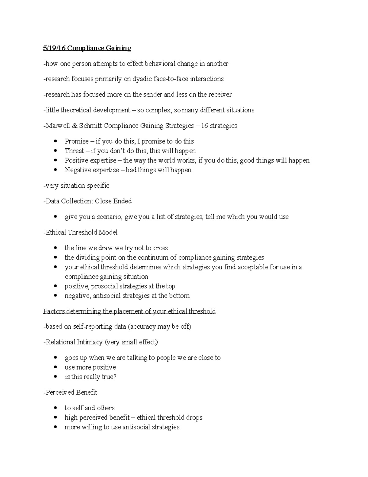 Compliance Gaining - Professor Catherine Puckering - 5/19/16 Compliance ...