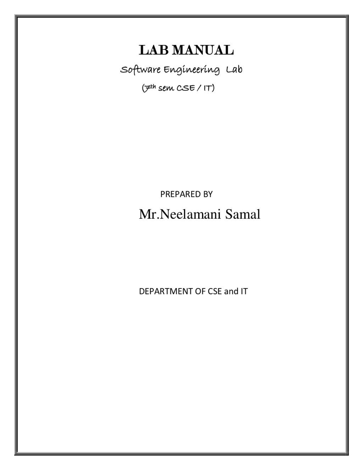 Software engineering lab manual - Mobile Application Development - Studocu