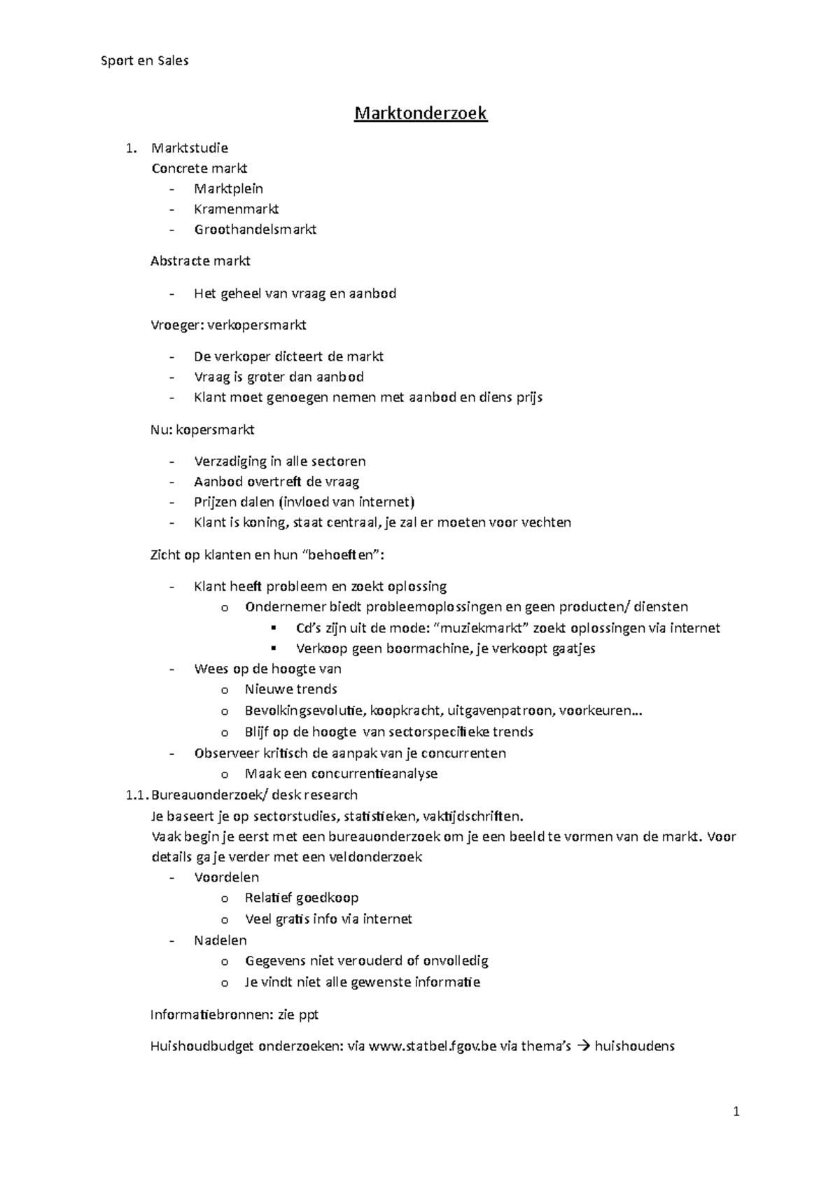 Marktonderzoek samenvatting - Marktonderzoek Marktstudie Concrete markt ...