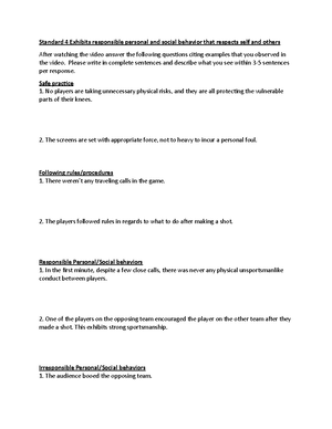 PE 8 Semester 2 Assignment - Semester 2 Physical Education Assignment ...