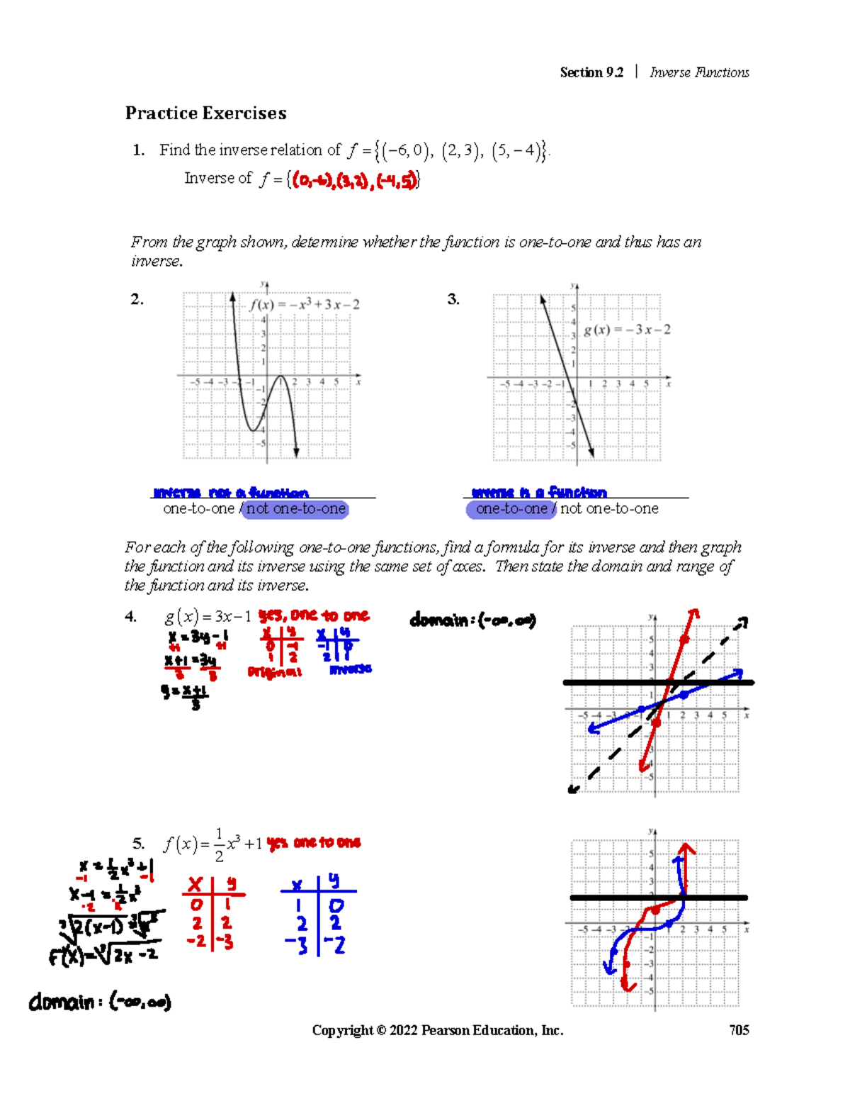Algebra study materials - Section 9 ̈ Inverse Functions Copyright ...
