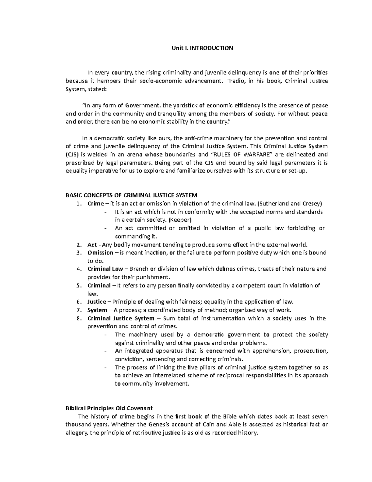 CLJ 1 - Lecture 1 - Unit I. INTRODUCTION In every country, the rising ...