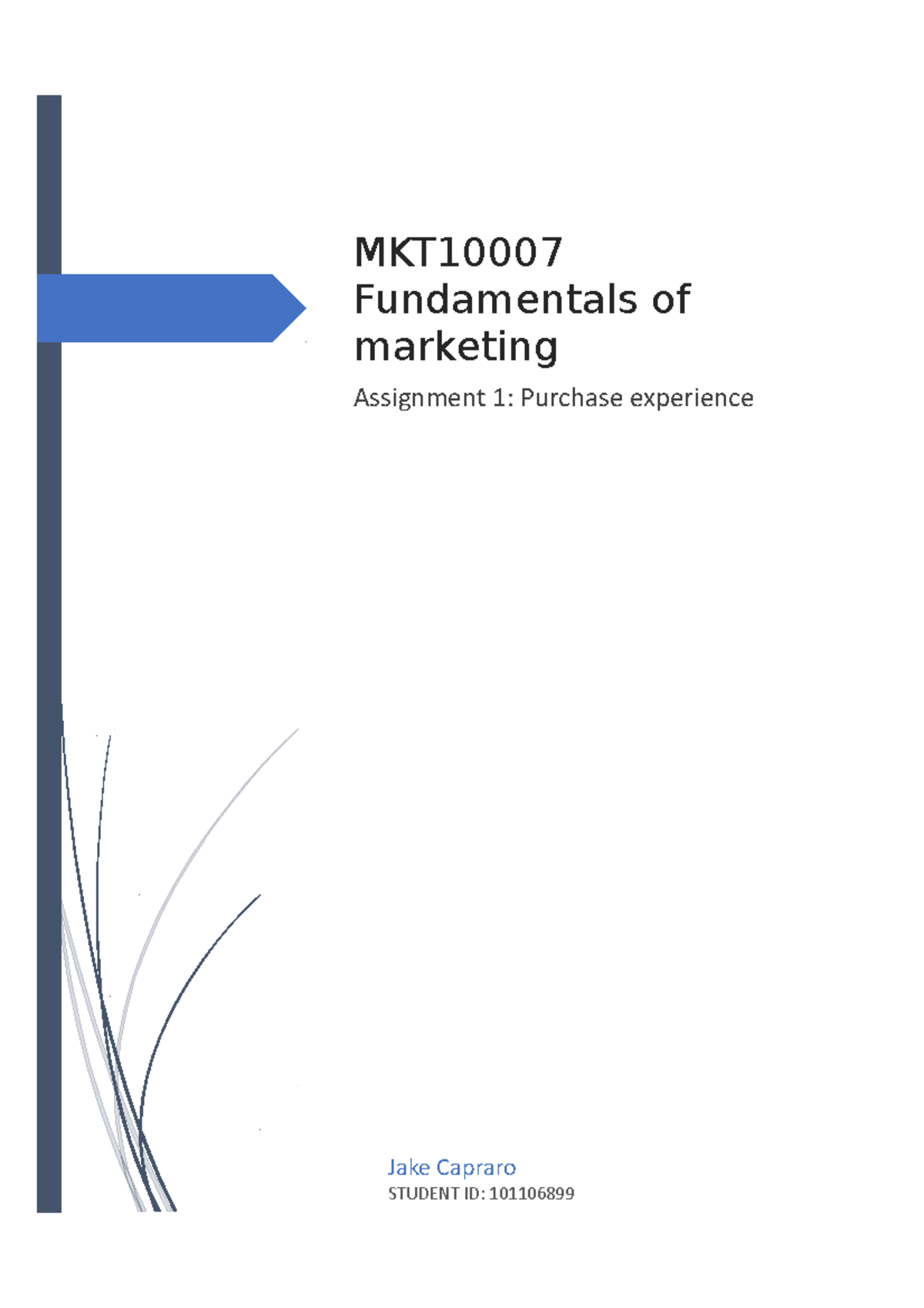 Mkt10007 Assignment 1 Jake Capraro Mkt Fundamentals Of Marketing