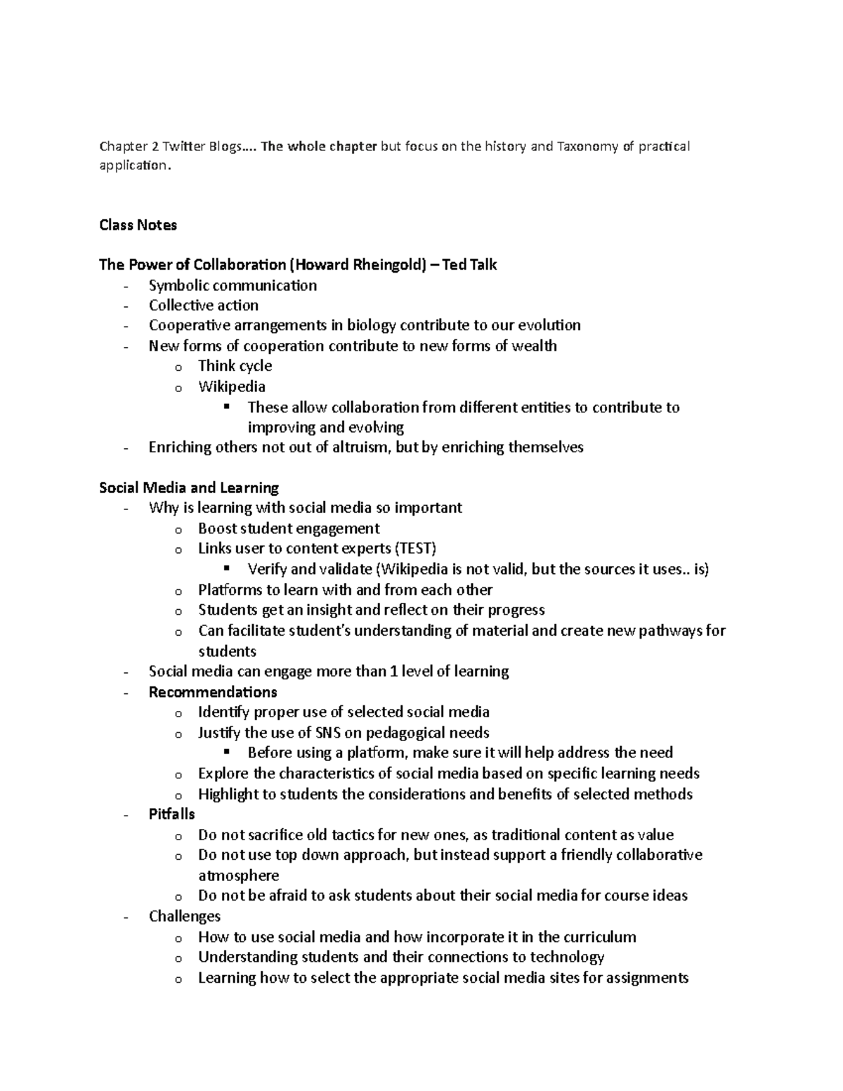 EDUC 307 - Lesson 2 - Notes - Chapter 2 Twitter Blogs.... The whole ...