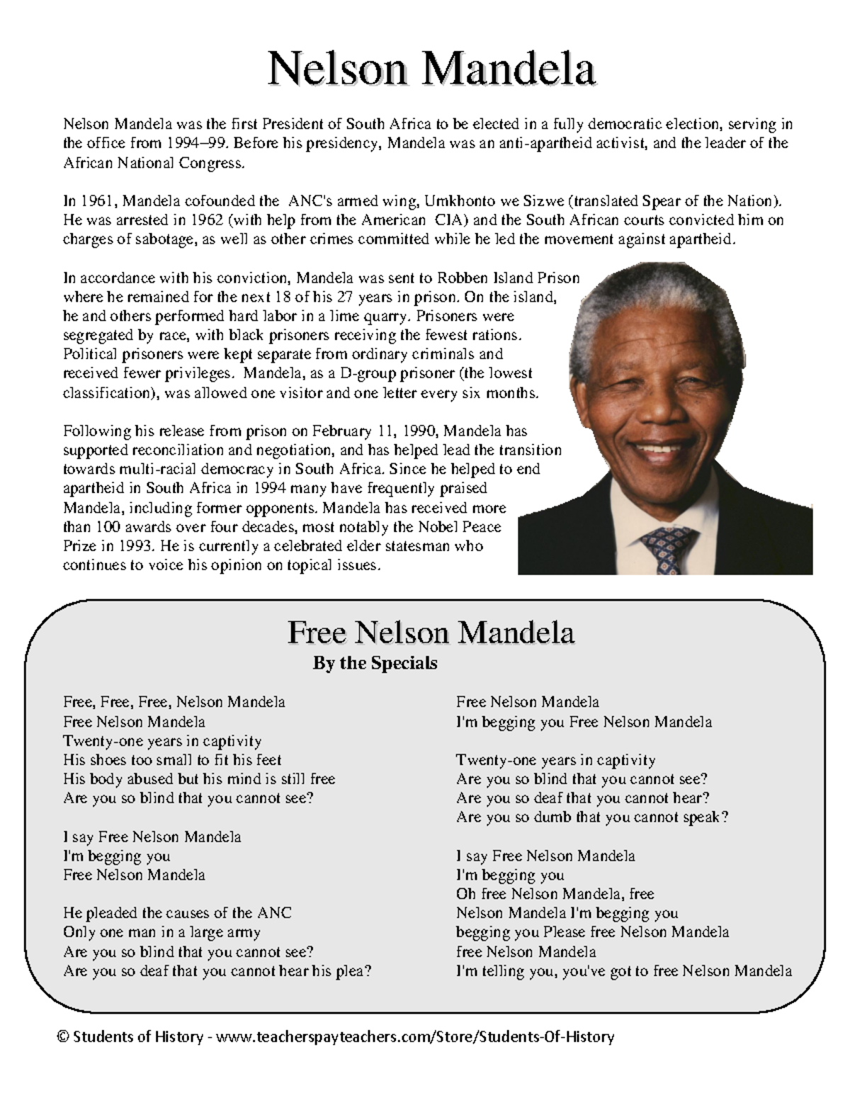 Nelson Mandela Biography - NeNellssoonn MMaannddeellaa Nelson Mandela ...