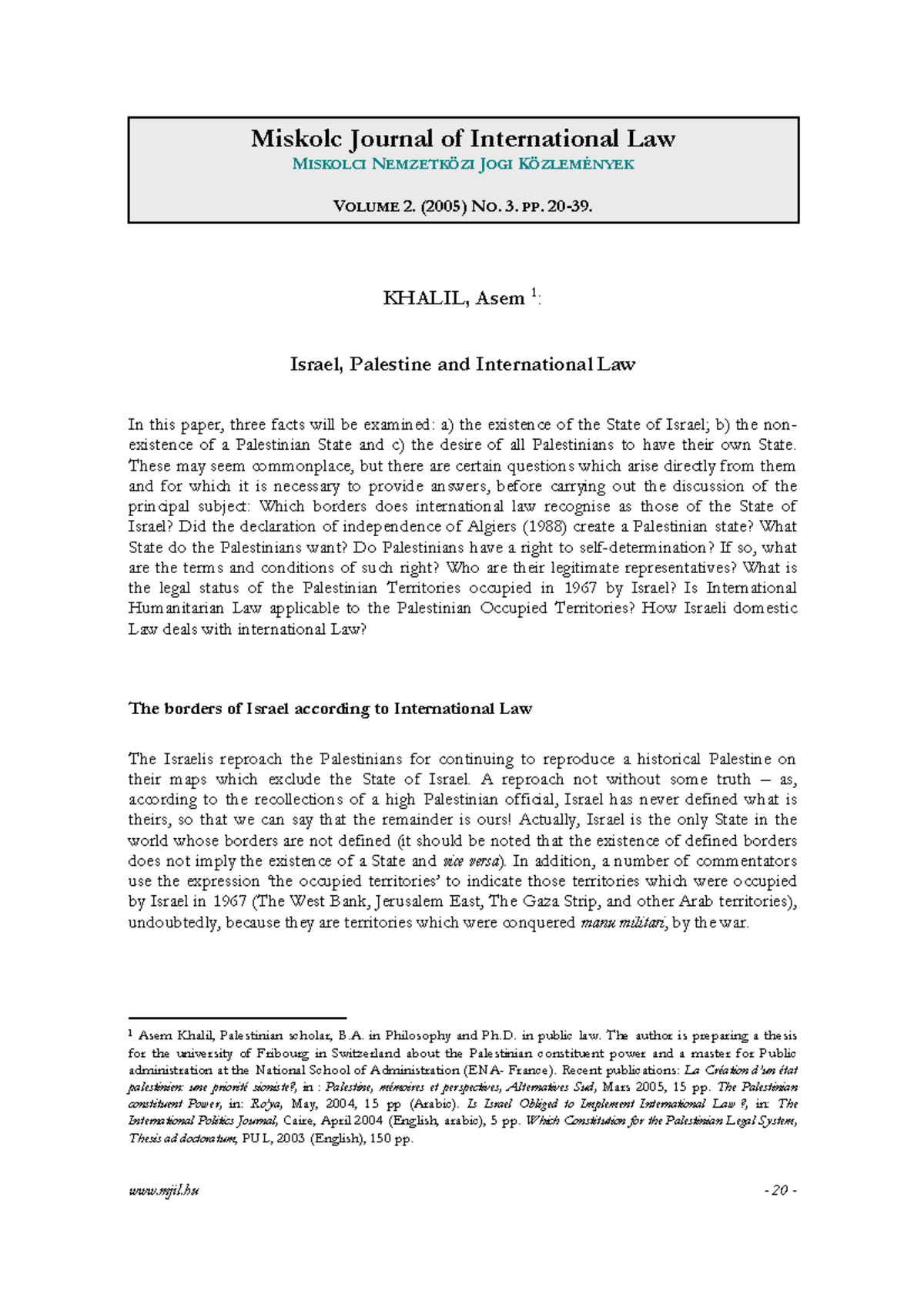 Israel Palestine and International Law - - Studocu