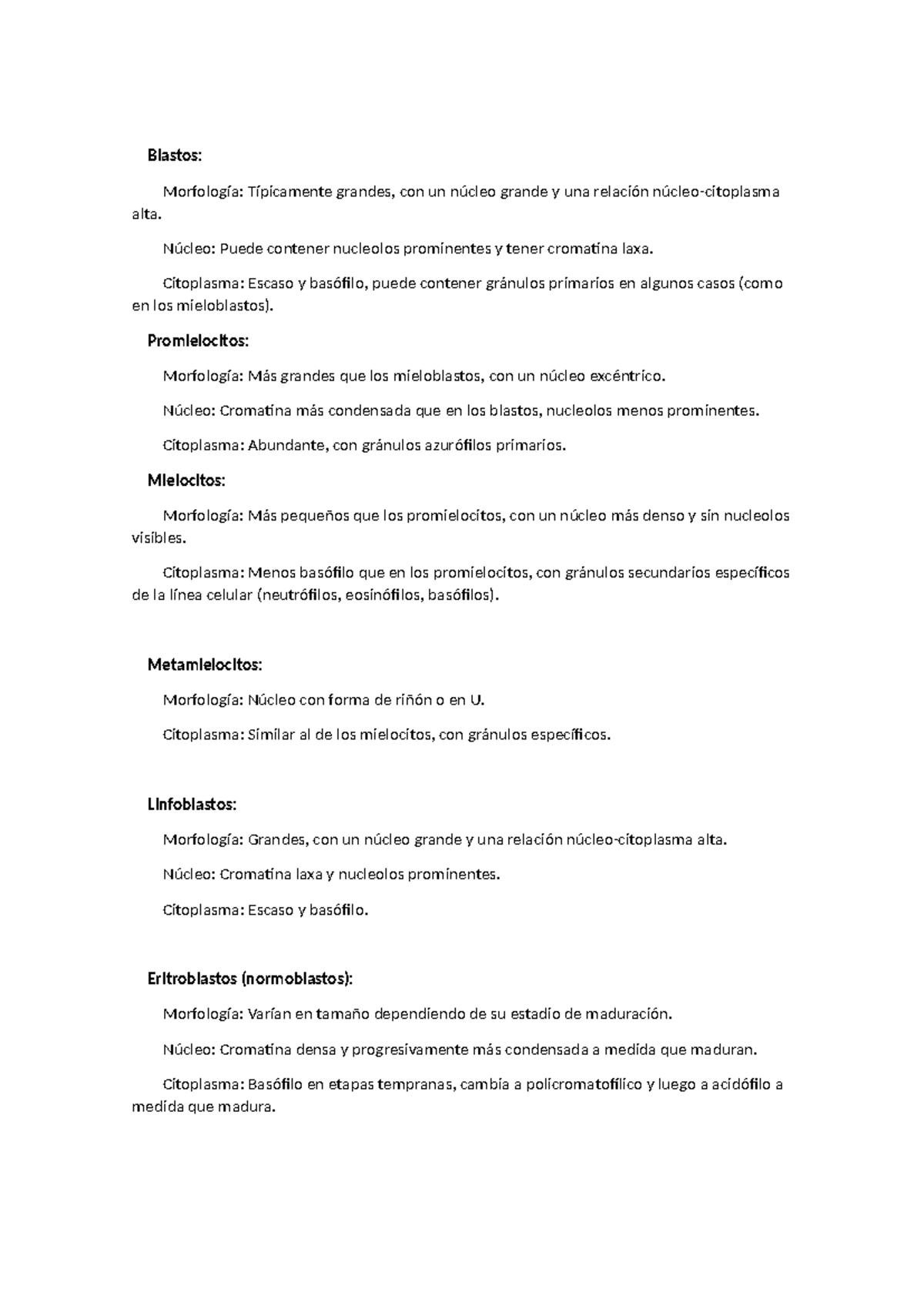 Lamina Periferica - REPORTE - Blastos: Morfología: Típicamente grandes ...