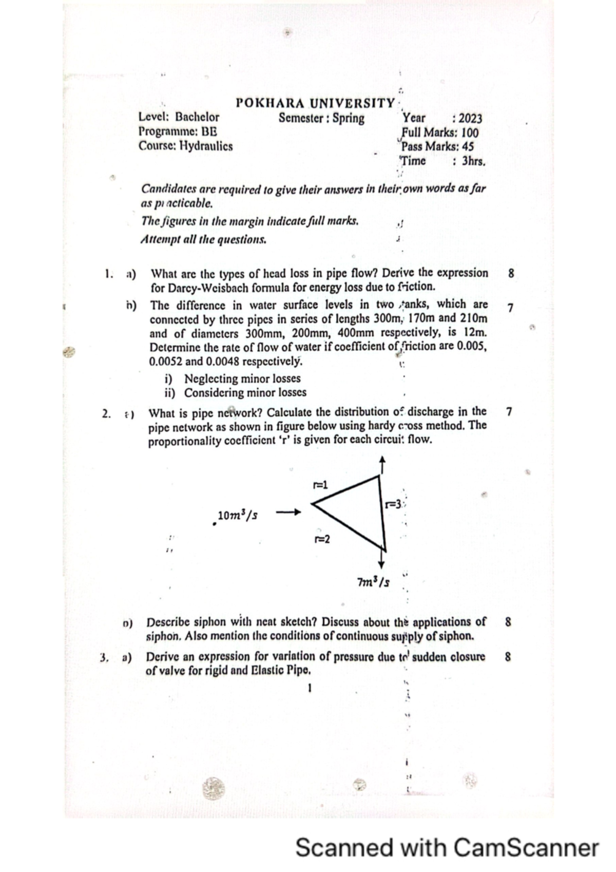 Hydraulics Engineering Engineering Hydrology Studocu
