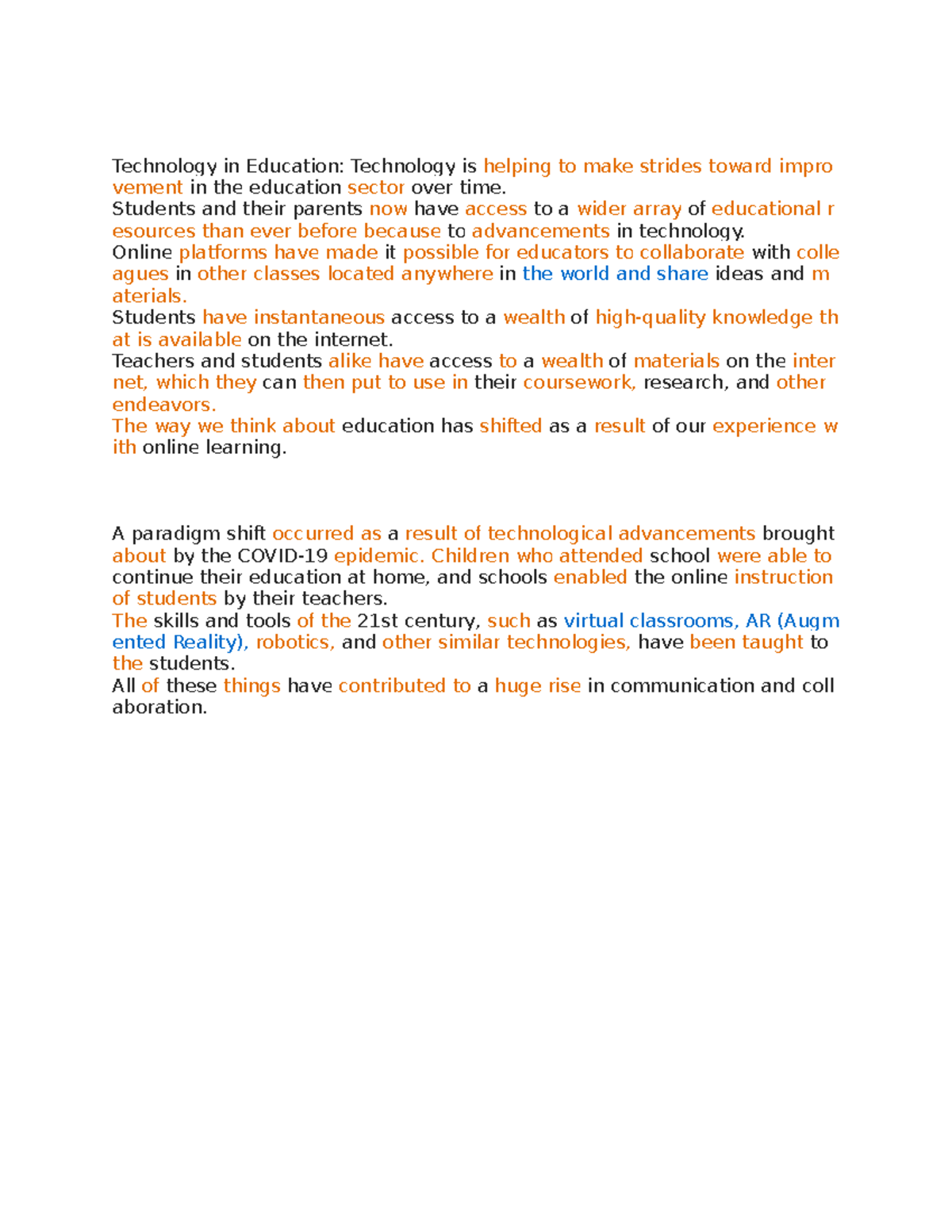 LECTURE NOTES LECTURE - Technology in Education: Technology is helping ...